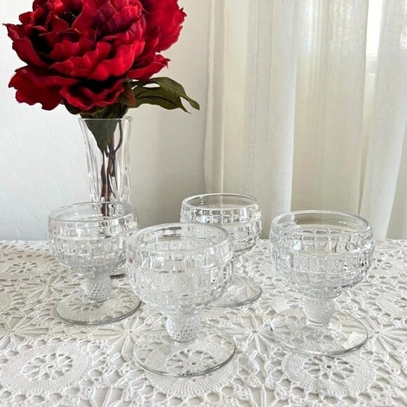 Heisey | Dining | Vintage Victorian Clear Heisey 4 Low Sherbet Fruit ...